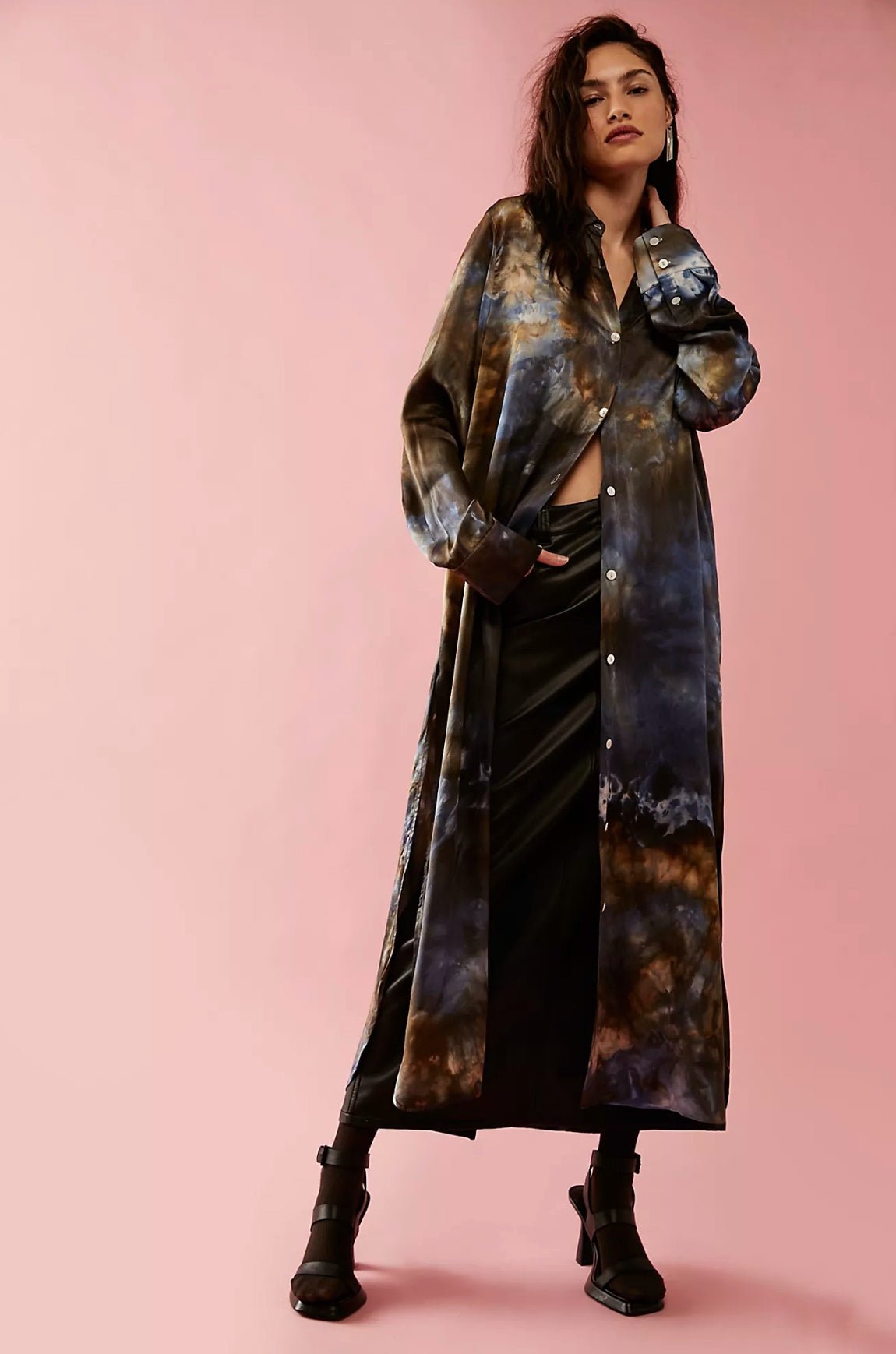 Silk Maxi Buttondown in Midnight – riverside tool & dye